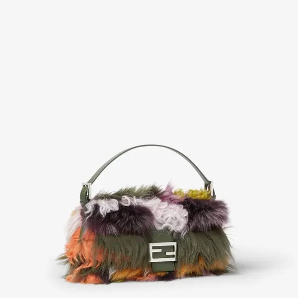Fendi Baguette® 26424 Multicolor Inlaid Shearling Bag